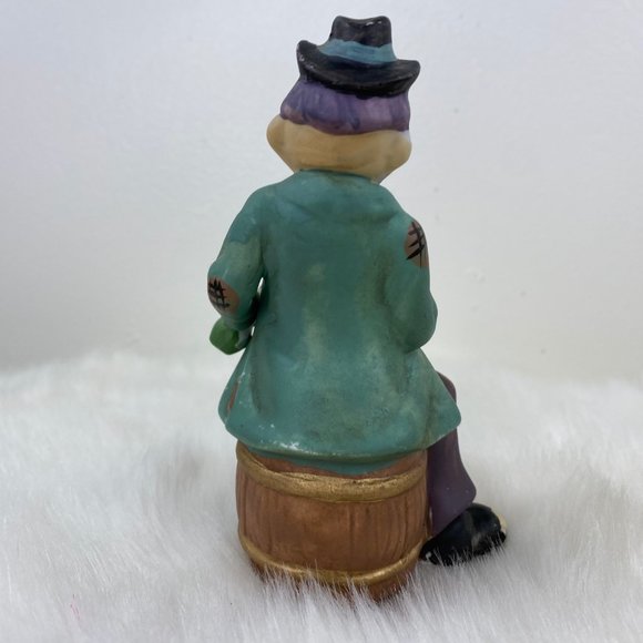 Vintage | Accents | Vintage Porcelain Hobo Clown On Barrel With Dog ...
